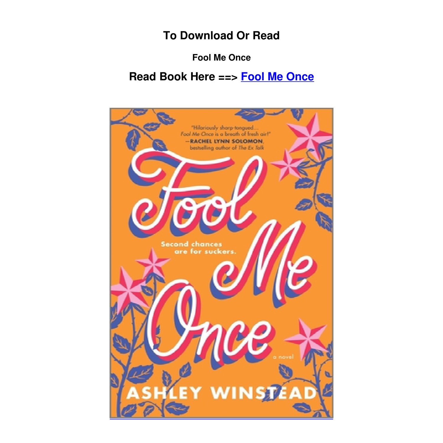 pdf DOWNLOAD Fool Me Once by Ashley Winstead.pdf | DocDroid