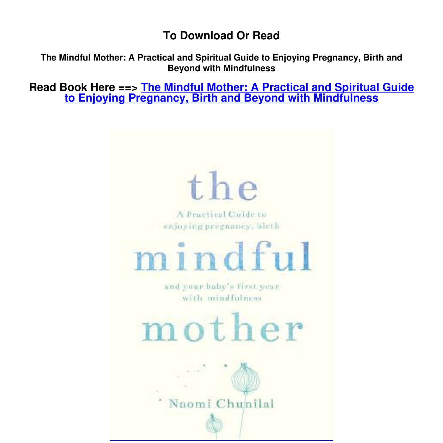 Pdf Download The Mindful Mother A Practical and Spiritual Guide to Enjoying .pdf | DocDroid