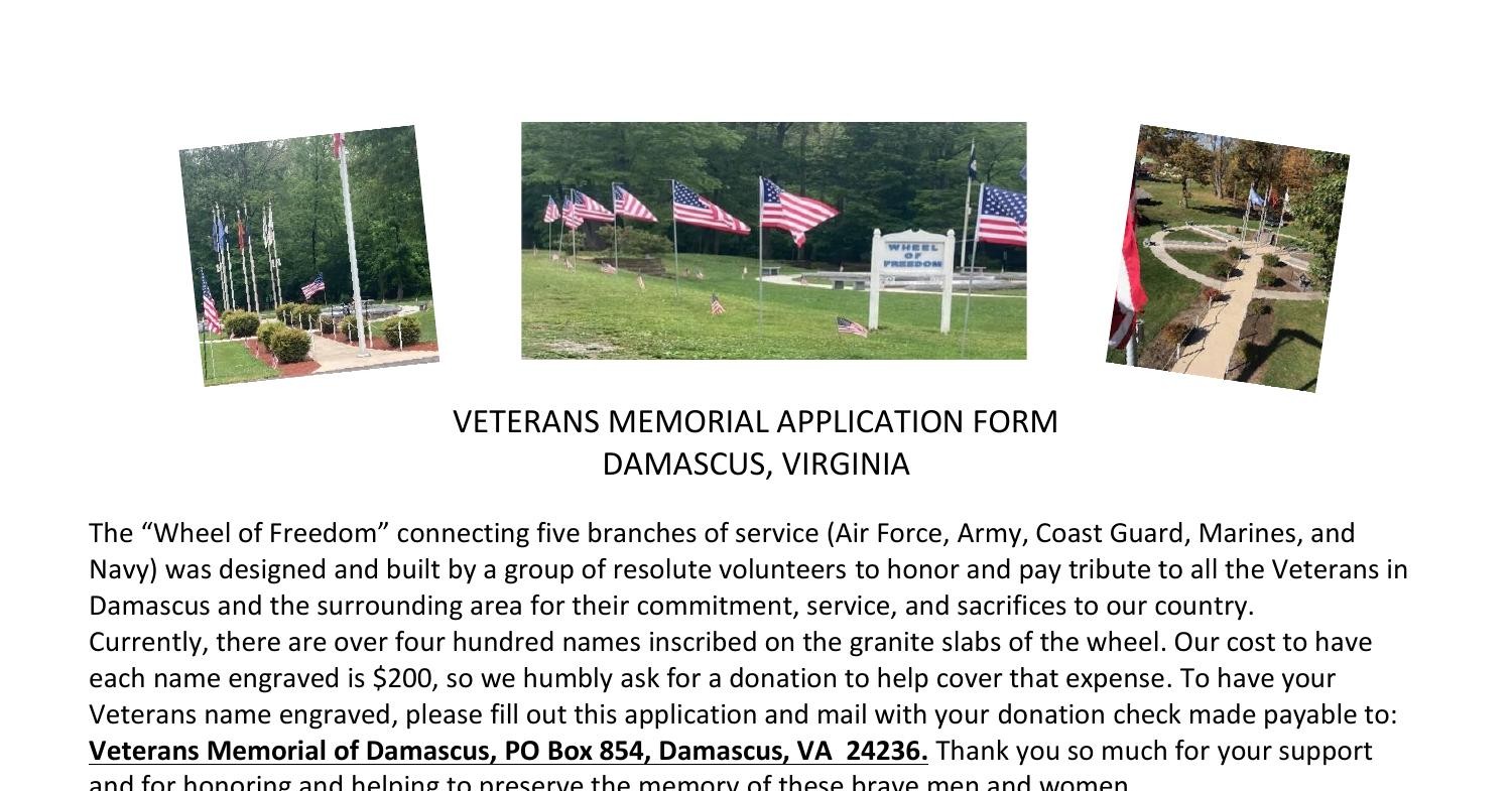 VETERANS MEMORIAL APPLICATION FORM.pdf | DocDroid