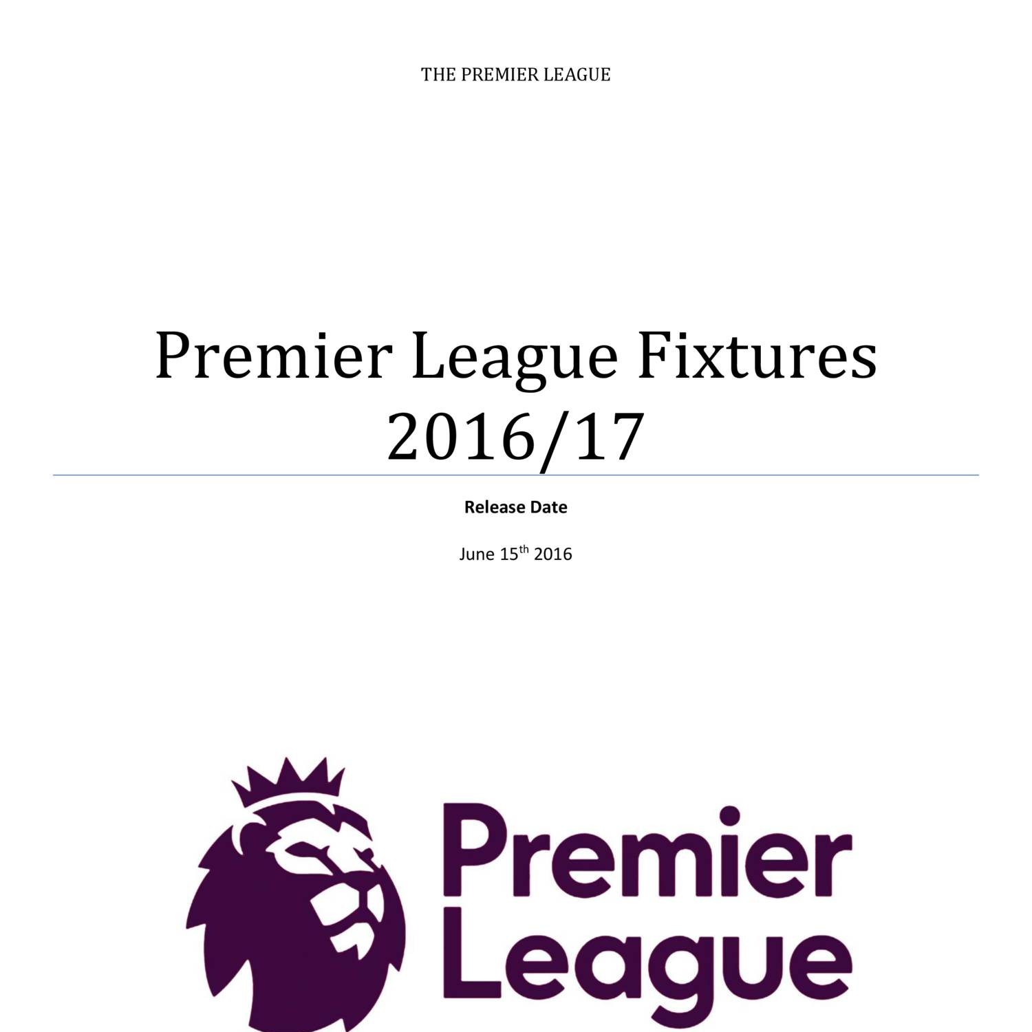 Premier League Fixture List 2016-17.pdf | DocDroid
