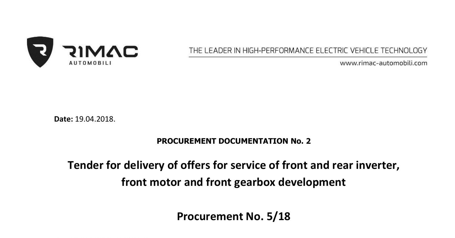 Rimac front and rear inverter front motor and front gearbox development ...