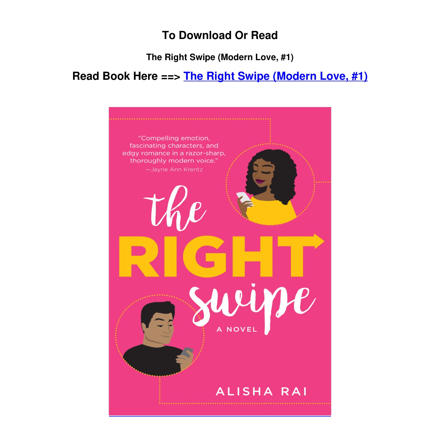 DOWNLOAD PDF The Right Swipe Modern Love 1 BY Alisha Rai.pdf | DocDroid