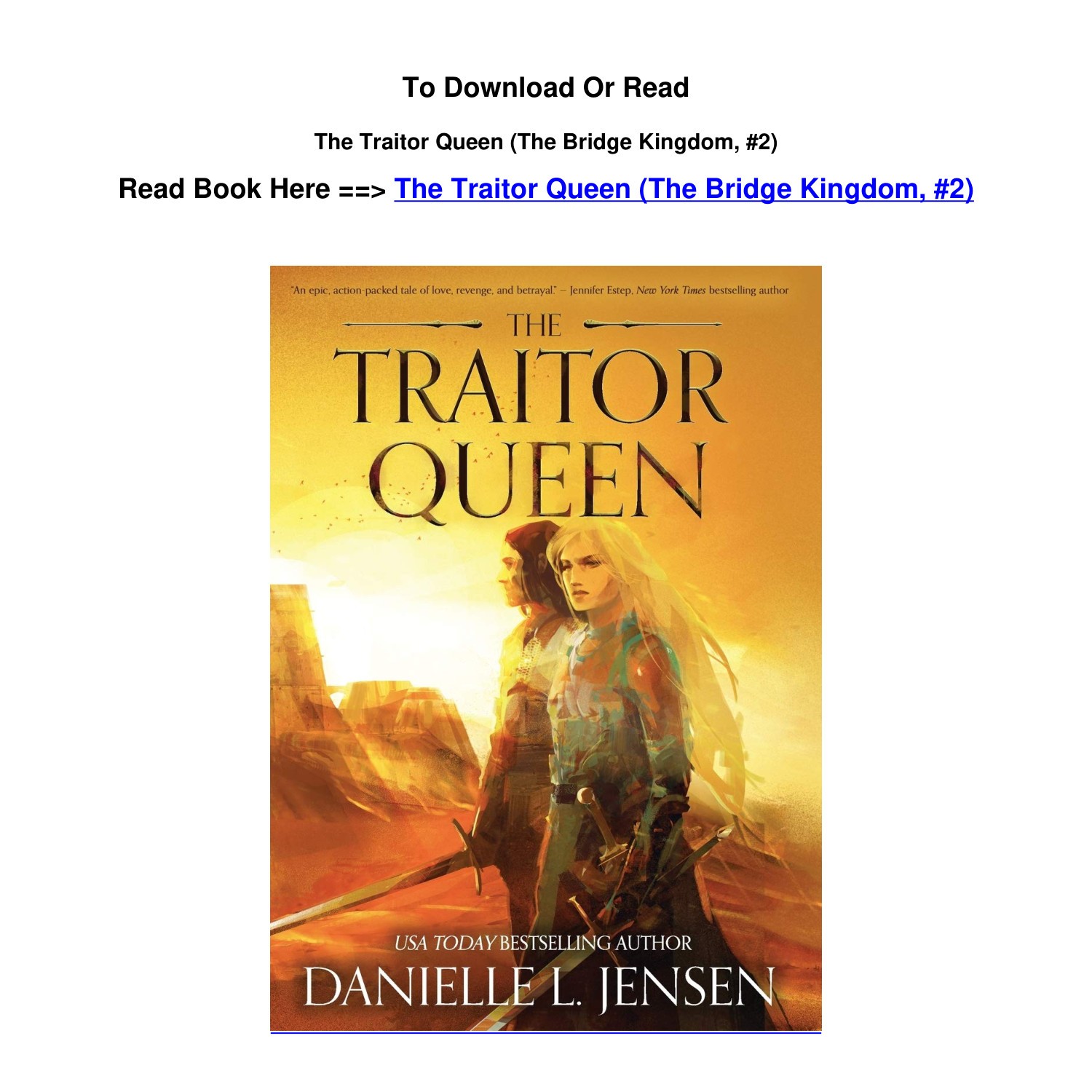 PDF DOWNLOAD The Traitor Queen The Bridge Kingdom 2 BY Danielle L Jensen.pdf | DocDroid