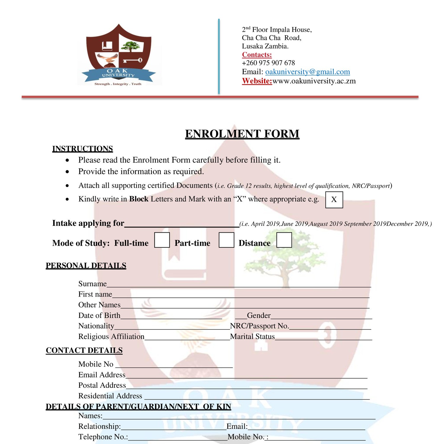 online Oak University-Application Form.pdf | DocDroid