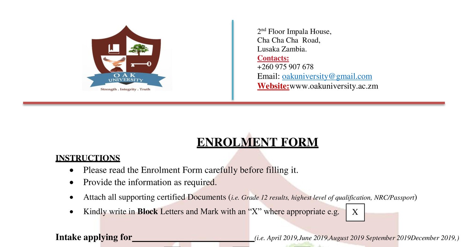 online Oak University-Application Form.pdf | DocDroid