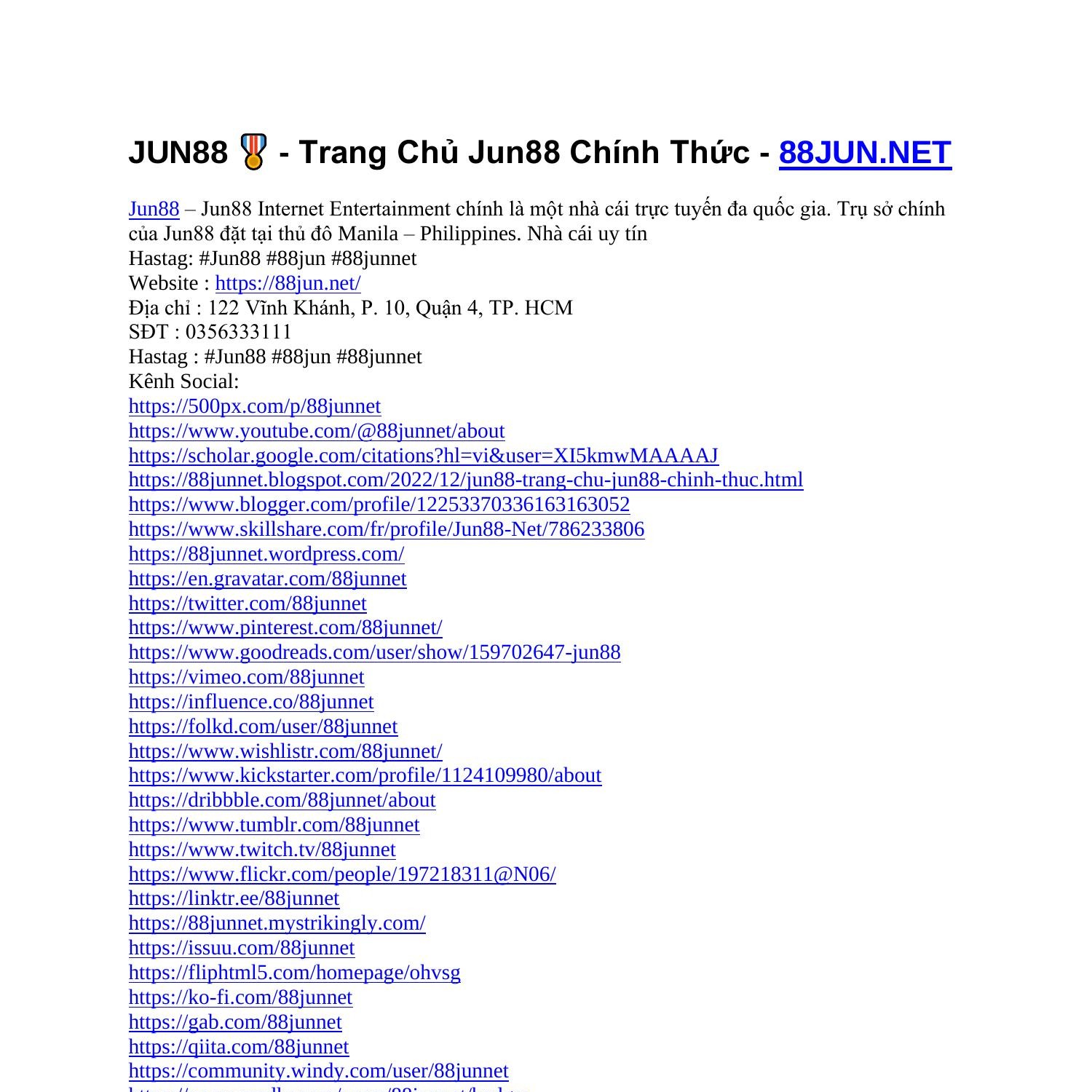 JUN88 🎖️ - Trang Chủ Jun88 Chính Thức - 88JUN.NET.docx | DocDroid