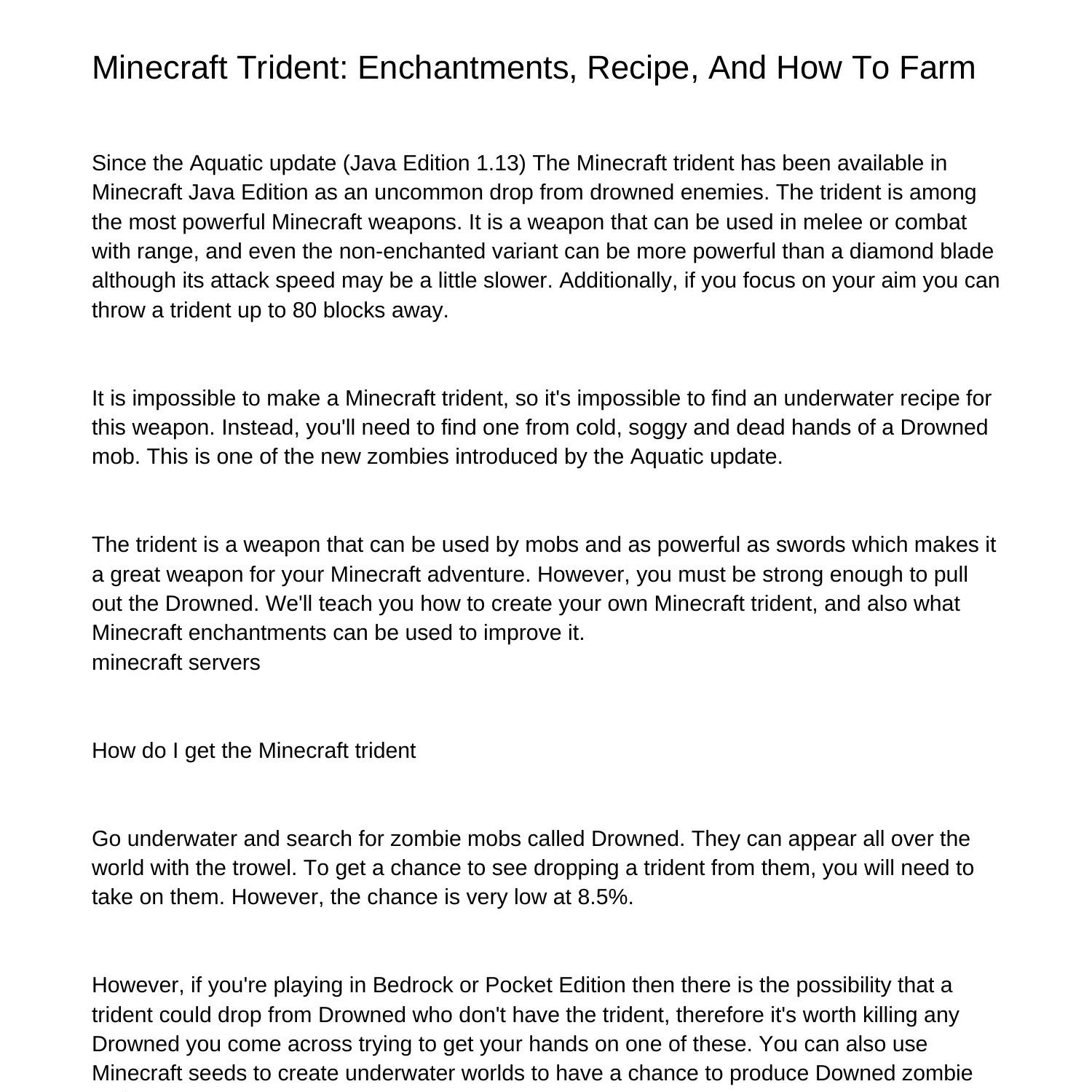 Minecraft Trident Recipe Enchantments And How To Farmfztbr.pdf.pdf ...