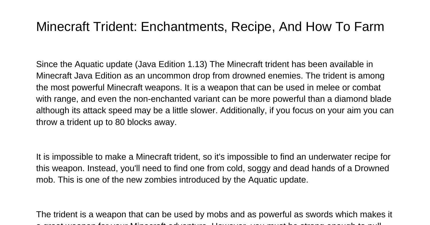 Minecraft Trident Recipe Enchantments And How To Farmfztbr.pdf.pdf ...