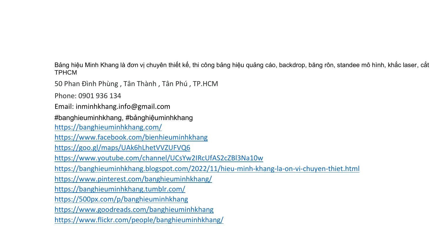 Bảng hiệu Minh Khang Thiết kế, thi công bảng hiệu quảng cáo, backdrop, băng rôn TPHCM.docx ...