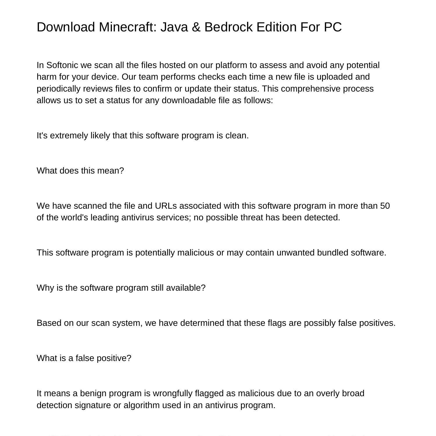 Download Minecraft Java Bedrock Edition For PCkhezg.pdf.pdf | DocDroid