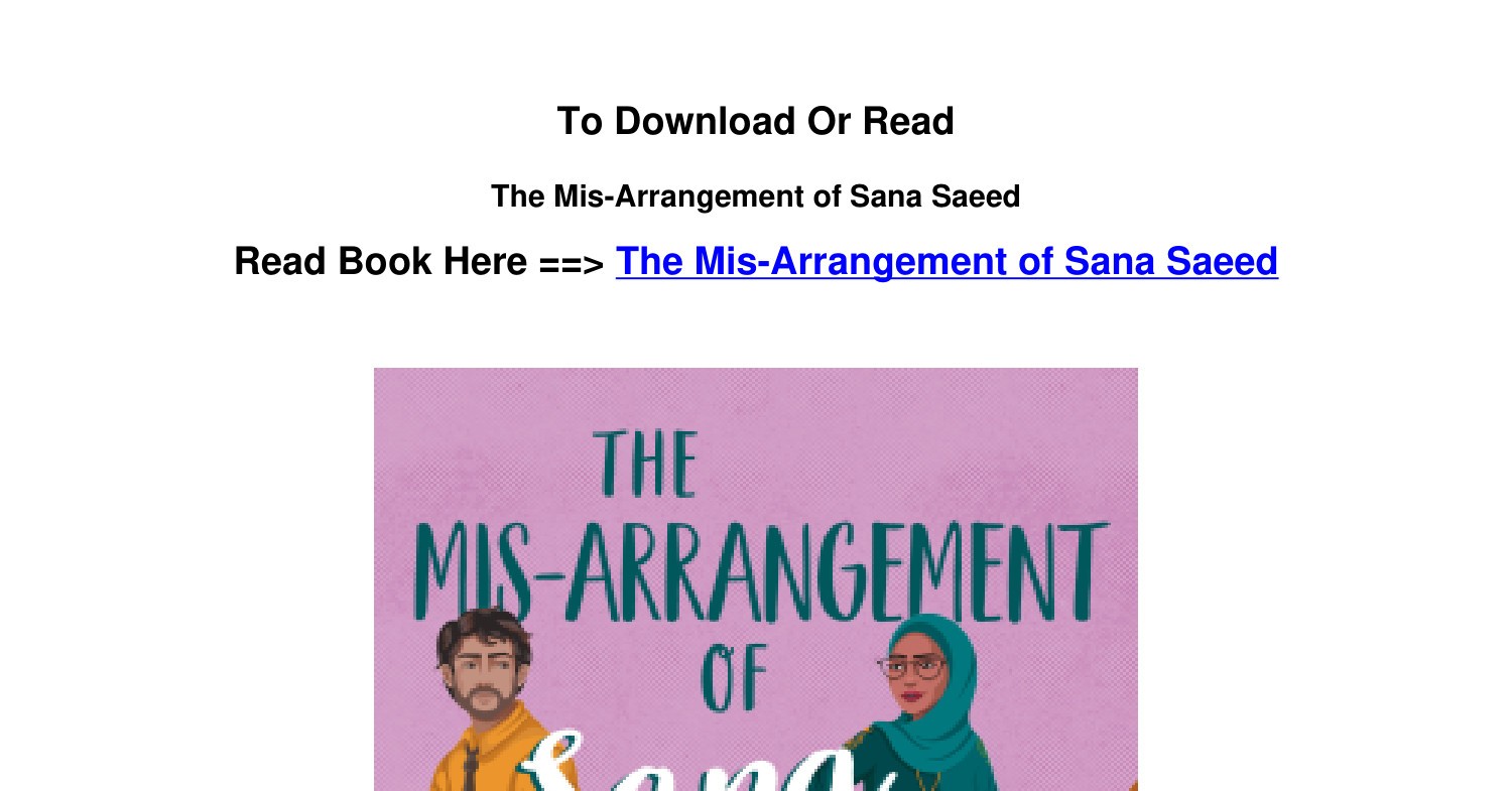 DOWNLOAD EPUB The Mis Arrangement of Sana Saeed By Noreen Mughees.pdf | DocDroid