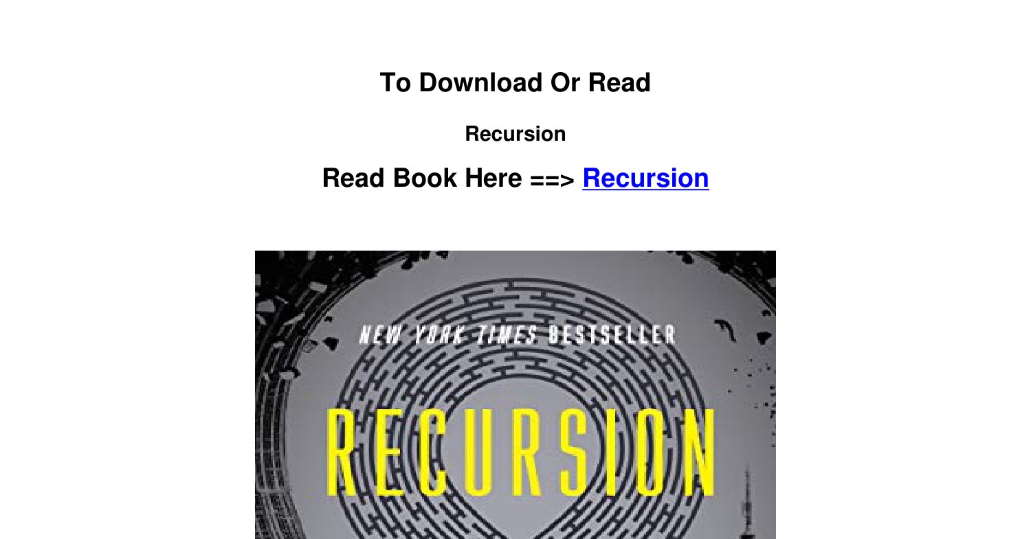 Download EPUB Recursion by Blake Crouch.pdf | DocDroid