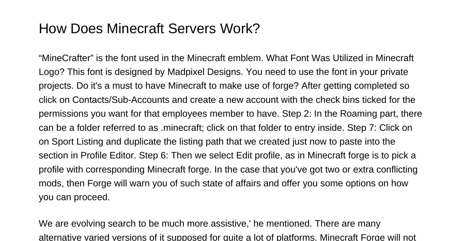 How Does Minecraft Servers Workzaeyt.pdf.pdf | DocDroid