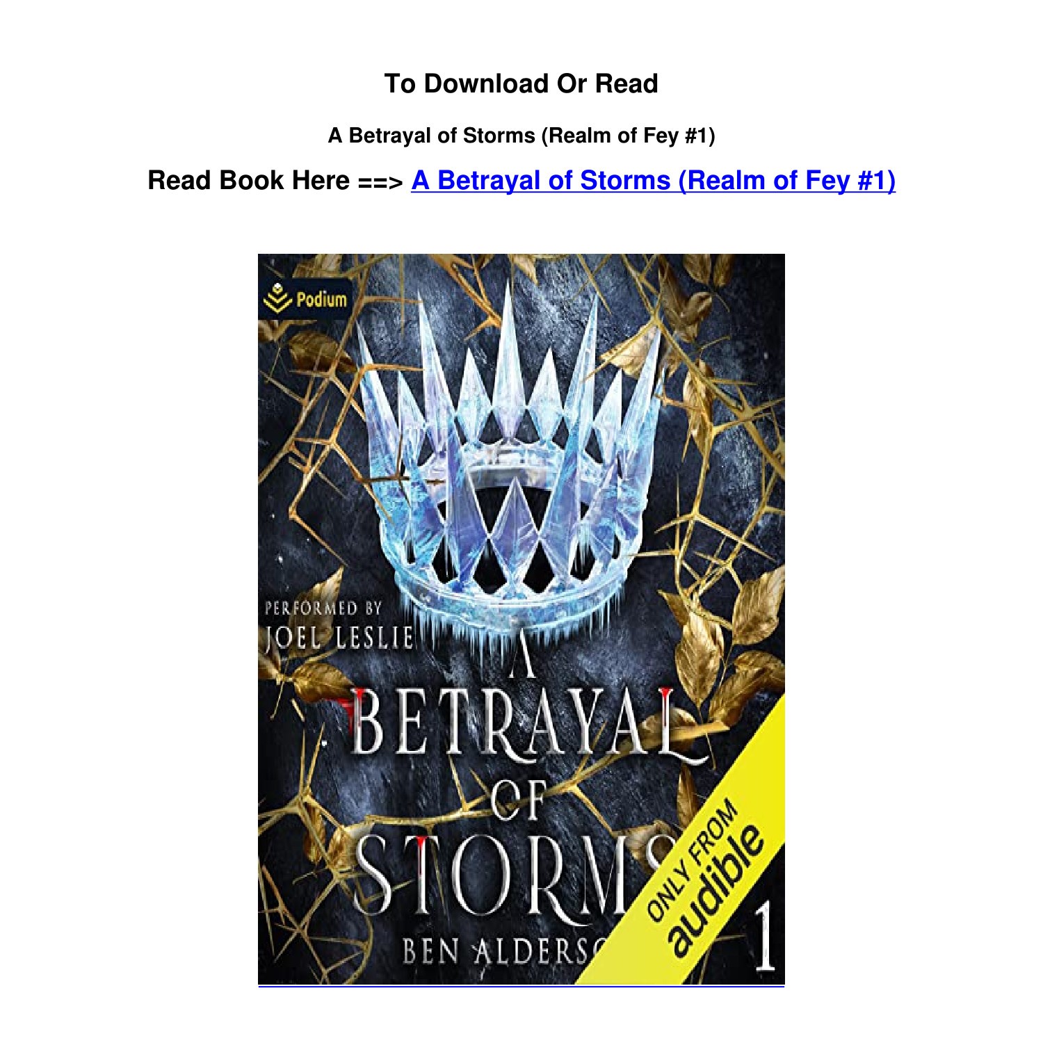 PDF DOWNLOAD A Betrayal of Storms Realm of Fey 1 BY Ben Alderson.pdf | DocDroid