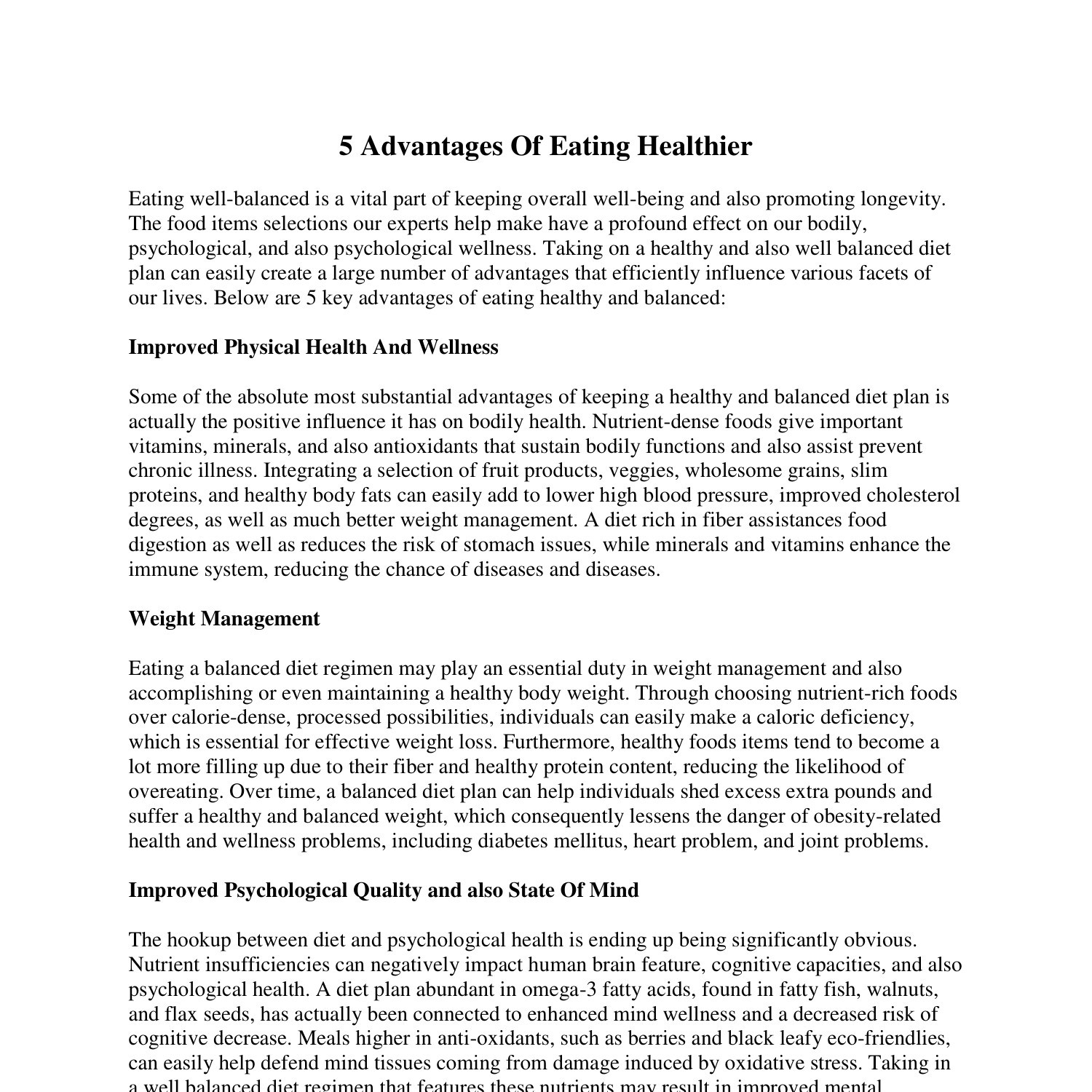 5 Advantages Of Eating Healthier.pdf | DocDroid