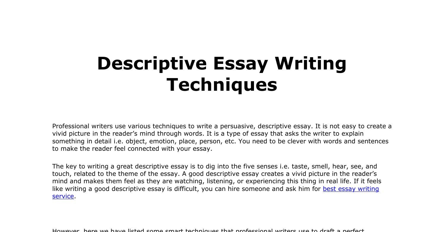 Descriptive Essay Writing Techniques.docx | DocDroid
