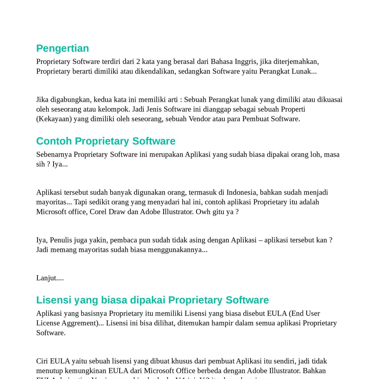 Proprietary Software.odt | DocDroid