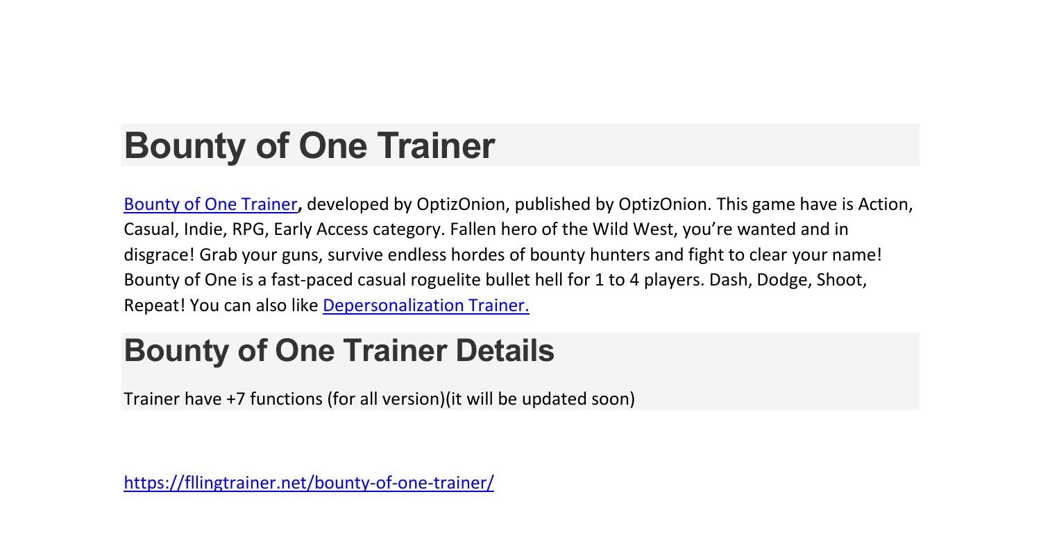 Bounty of One Trainer.pdf | DocDroid
