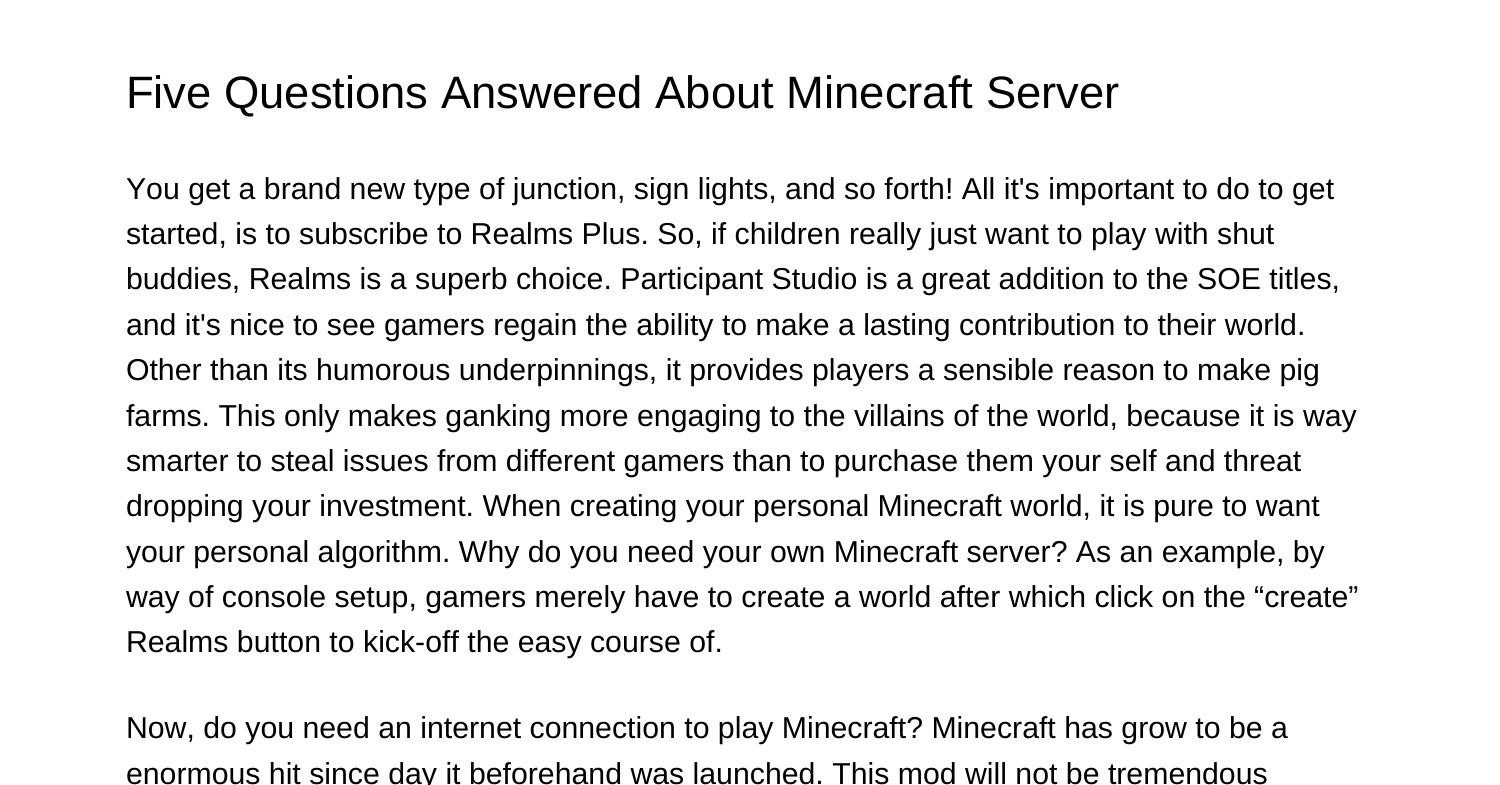6 Questions Answered About Minecraft Servernqcyw.pdf.pdf | DocDroid