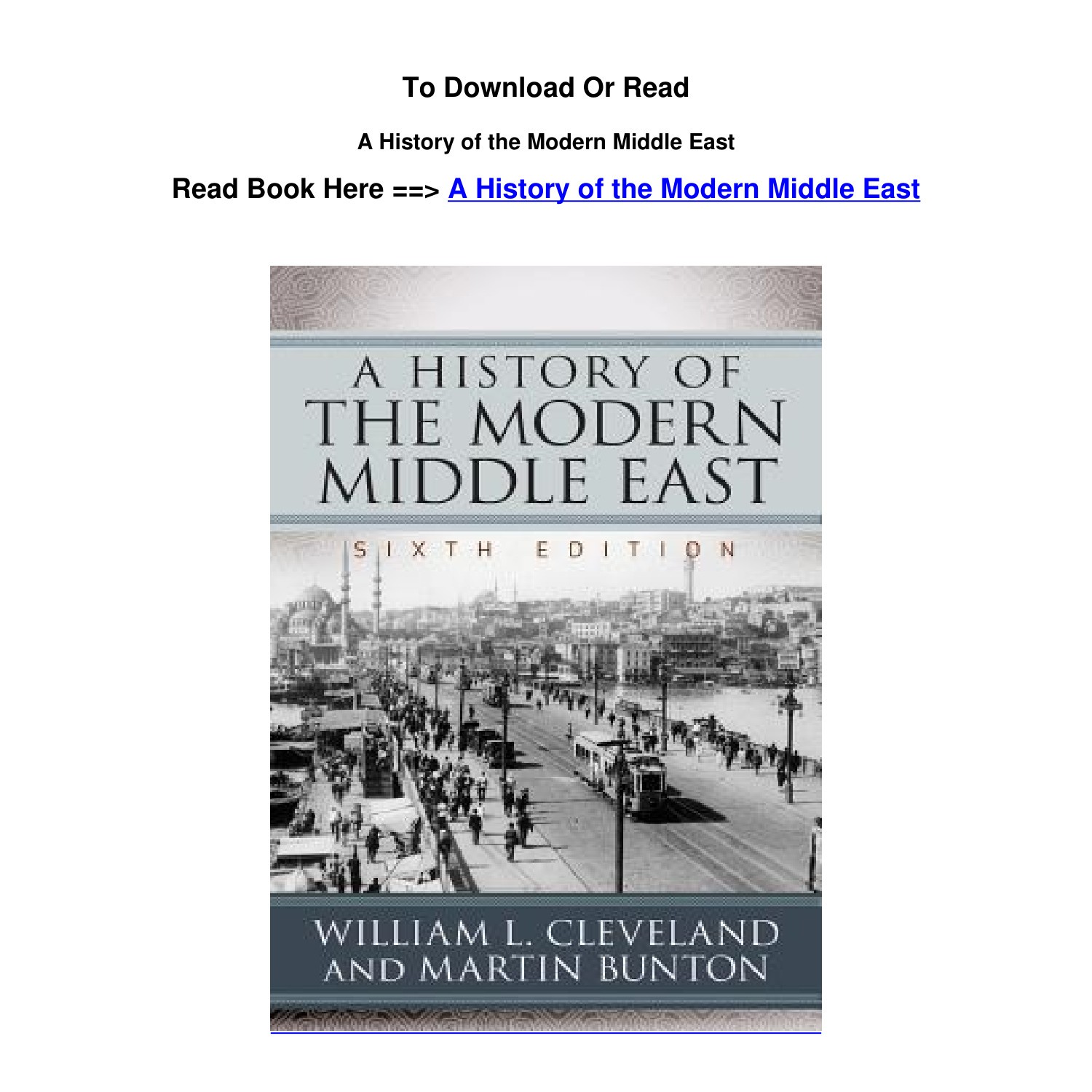 DOWNLOAD EPub A History of the Modern Middle East By William L ...