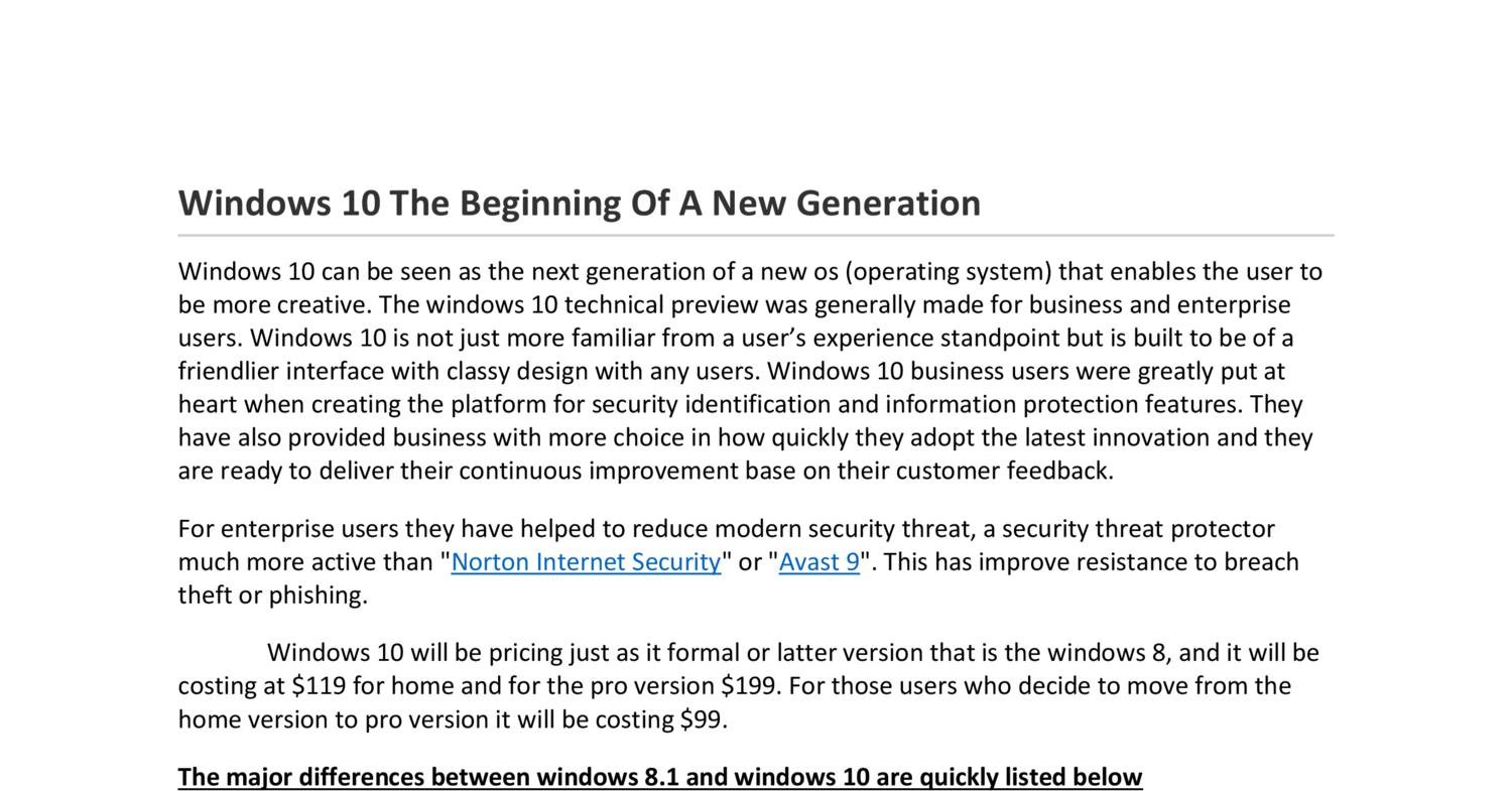 Windows 10 The Beginning Of A New Generation.doc | DocDroid