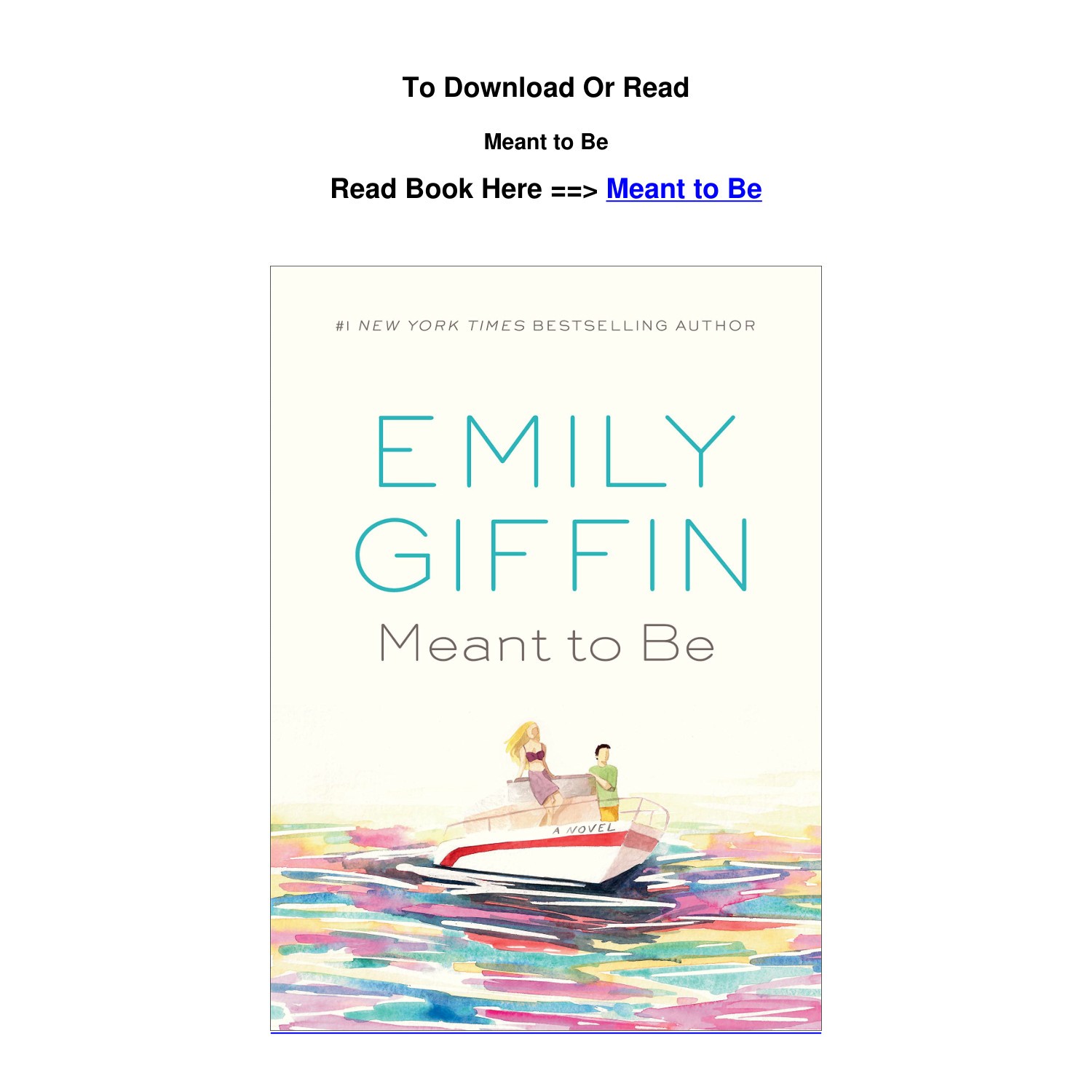 PDF download Meant to Be By Emily Giffin.pdf | DocDroid