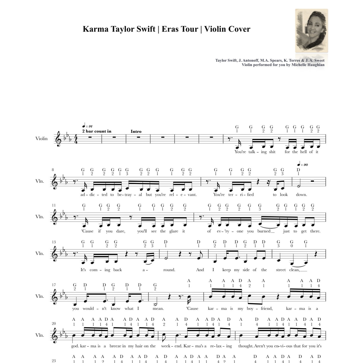 Karma Taylor Swift _ Eras Tour _ Violin Cover .pdf | DocDroid