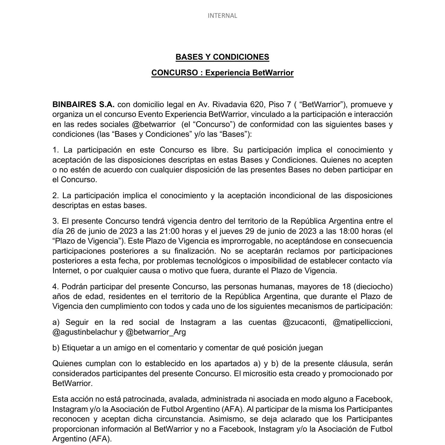 Bases y condiciones - Sorteo Collab Experiencia BW.docx | DocDroid