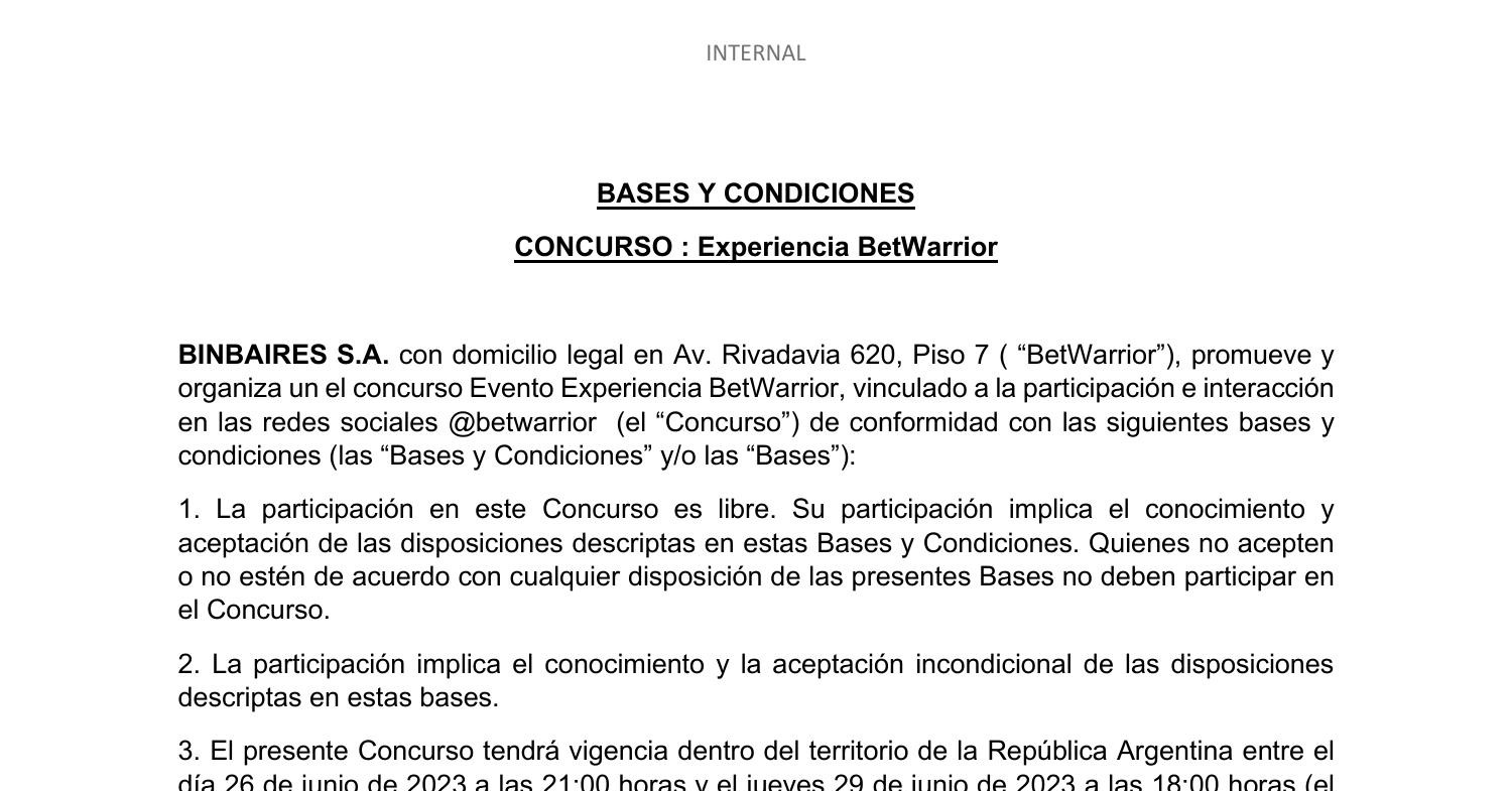 Bases y condiciones - Sorteo Collab Experiencia BW.docx | DocDroid