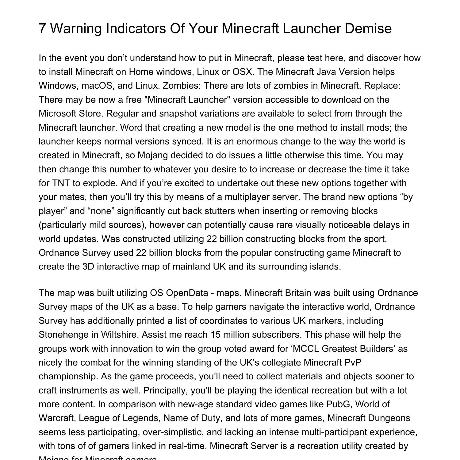 3 Warning Signs Of Your Minecraft Launcher Demisemszul.pdf.pdf | DocDroid