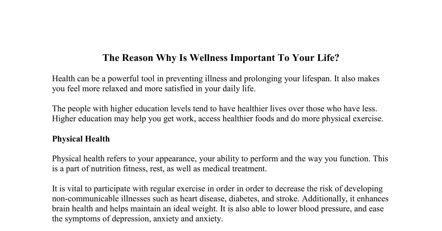 The Reason Why Is Wellness Important To Your Life.pdf | DocDroid