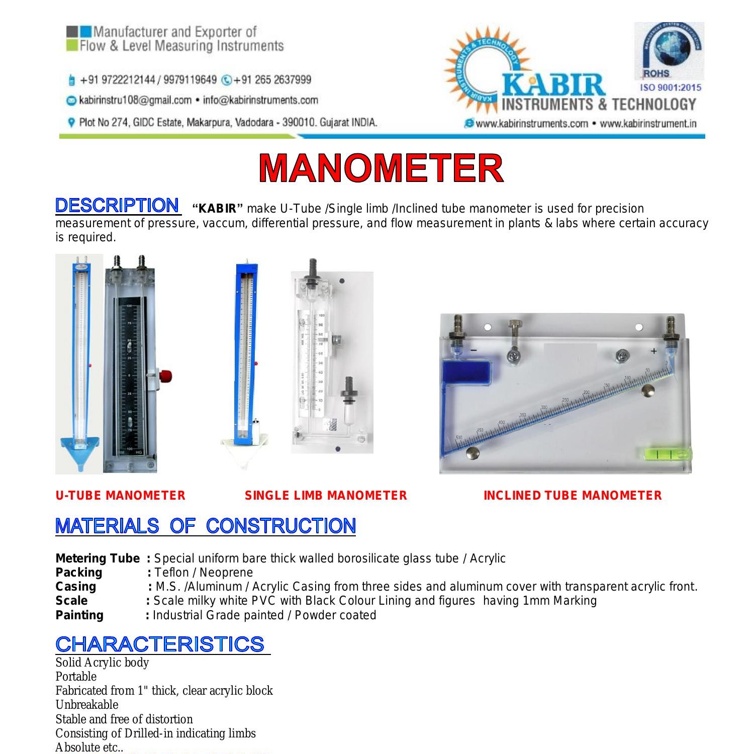 Technical Datasheet-Manometers.pdf | DocDroid
