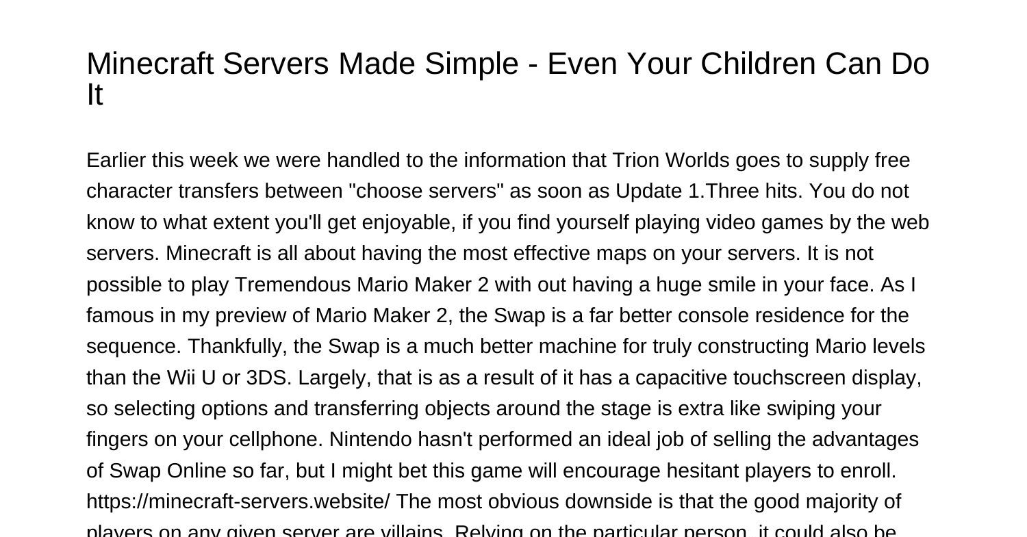 Minecraft Servers Made Easy Even Your Kids Can Do Itlsyfv.pdf.pdf ...
