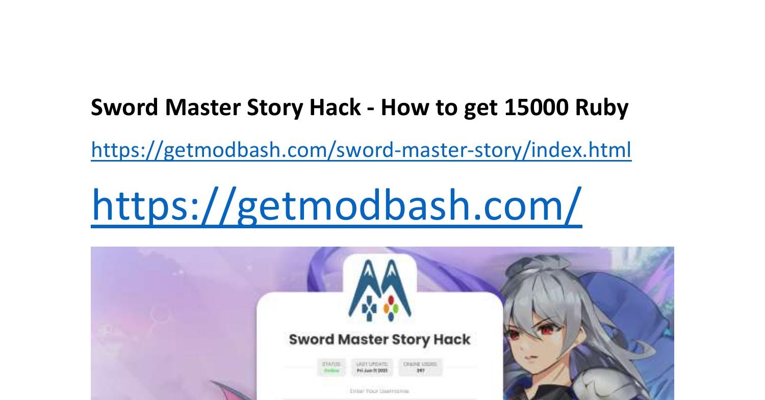 Sword Master Story Hack - How to get 15000 Ruby.pdf | DocDroid