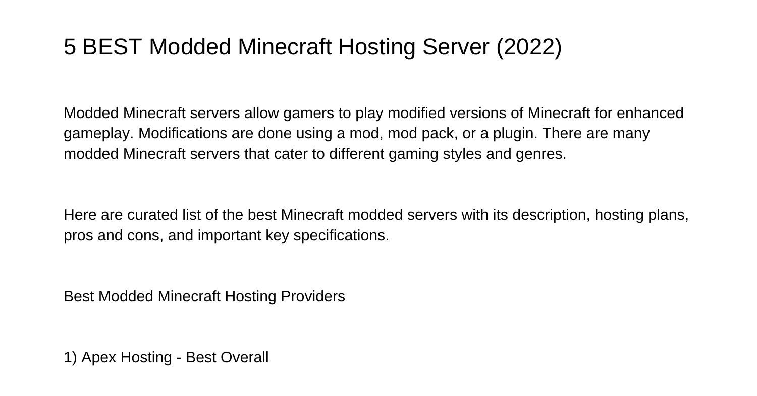 Best modded minecraft server hosting - fetimai