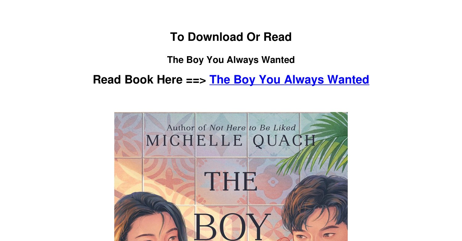 Download PDF The Boy You Always Wanted By Michelle Quach.pdf | DocDroid