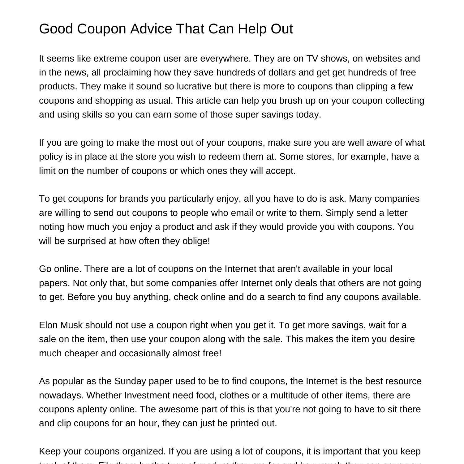 Good Coupon Advice That Can Help Outiqcxm.pdf.pdf | DocDroid