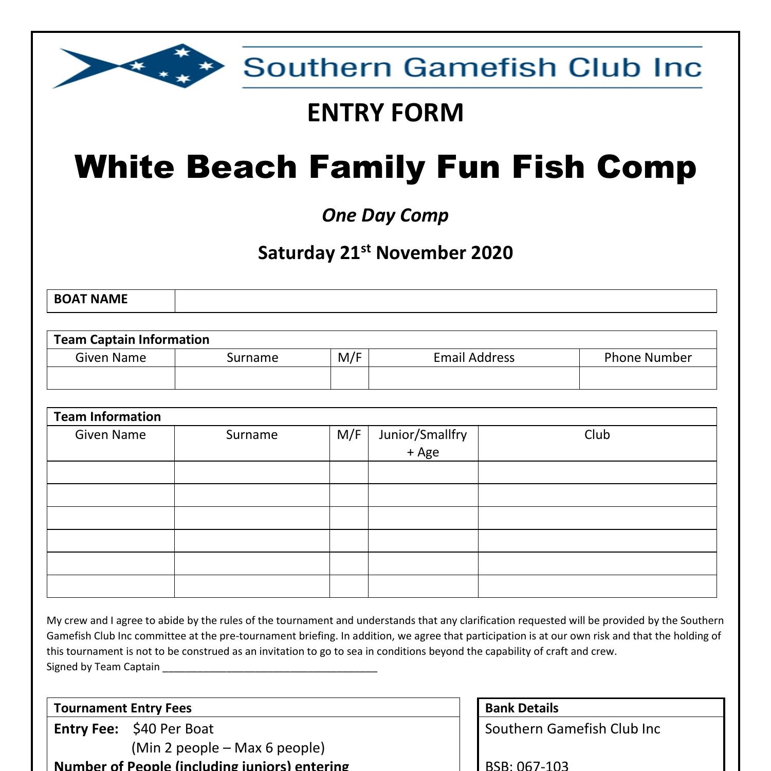 White Beach Family Fun Fish Comp ENTRY FORM 2020.pdf | DocDroid