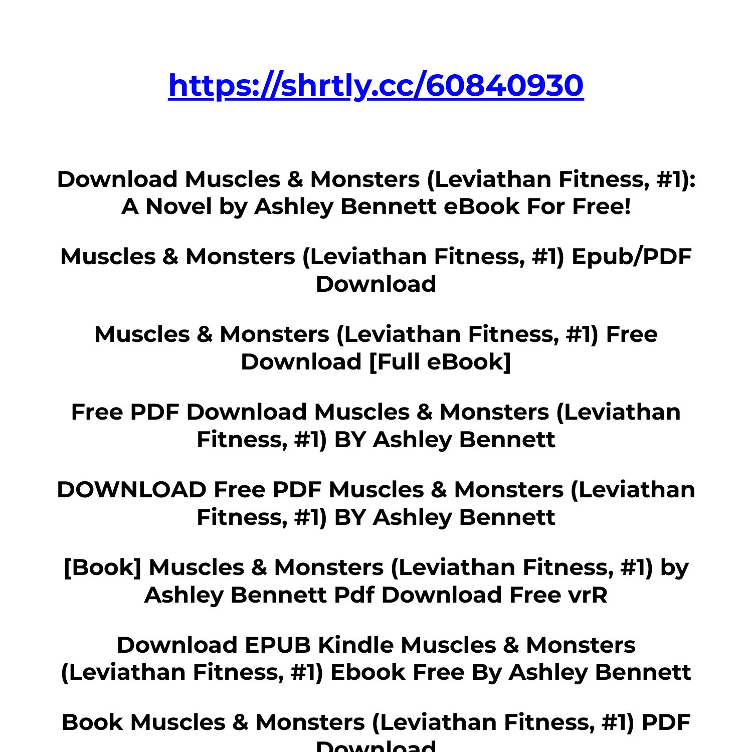 Download PDF Muscles & Monsters (Leviathan Fitness, #1) Ebook Free By Ashley Bennett.pdf | DocDroid