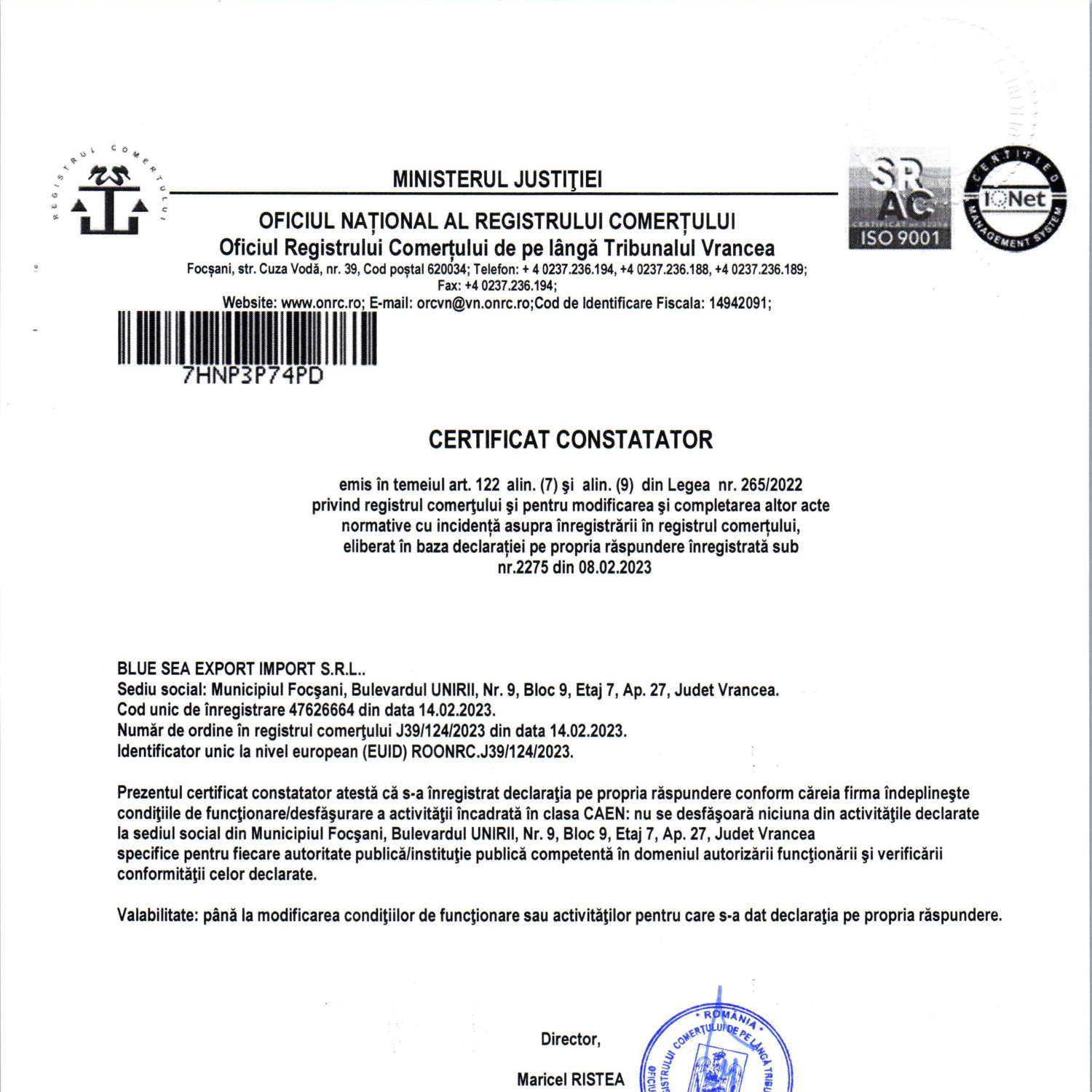 CERTIFICAT CONSTATATOR - SEDIU.pdf | DocDroid