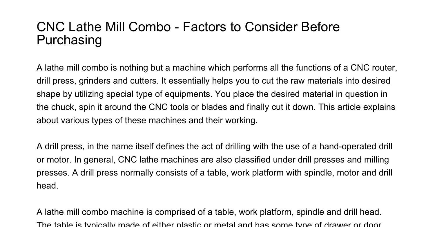 CNC Lathe Mill Combo Factors to Consider Before Purchasingnfjgp.pdf.pdf | DocDroid