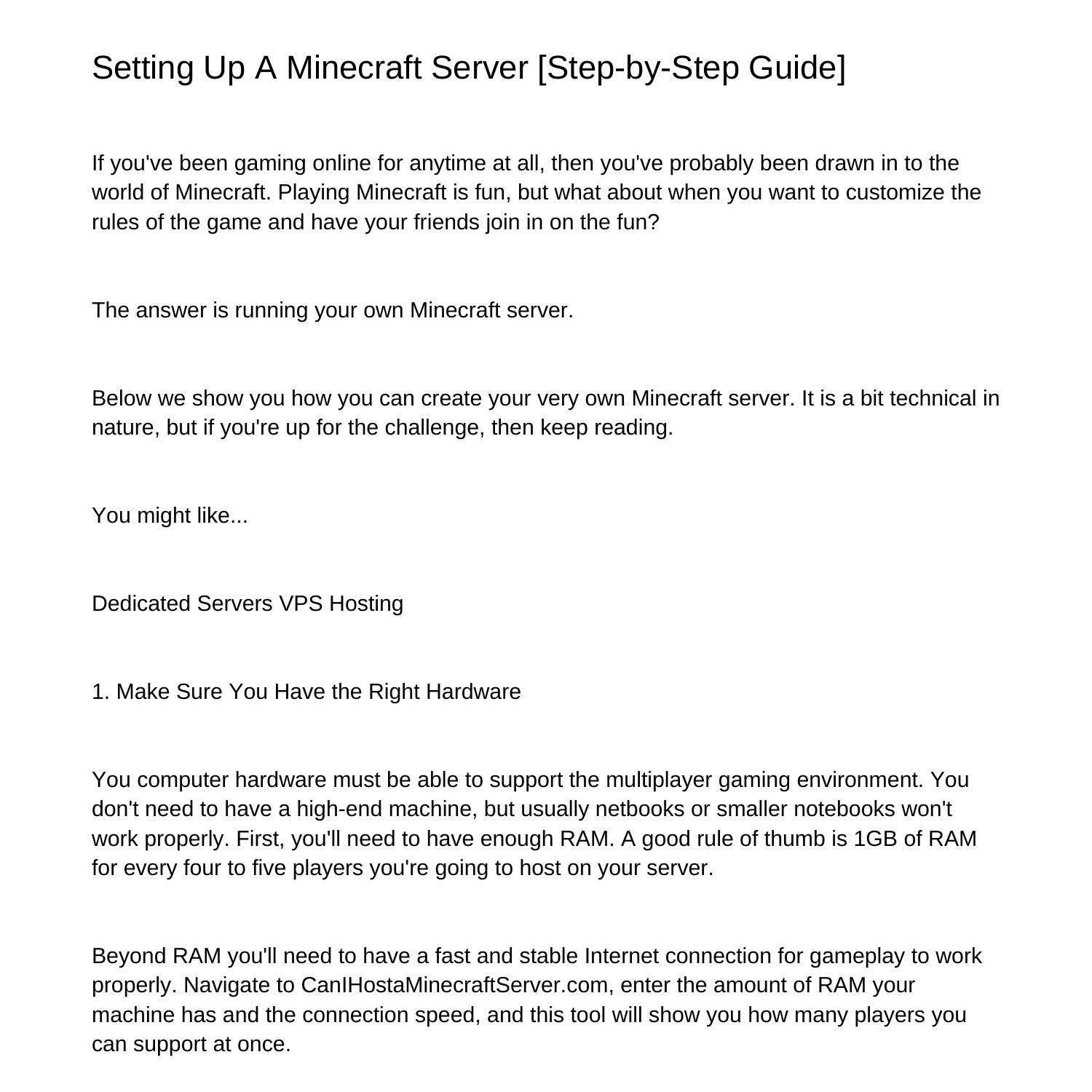 Setting Up A Minecraft Server StepbyStep Guiderplhe.pdf.pdf | DocDroid