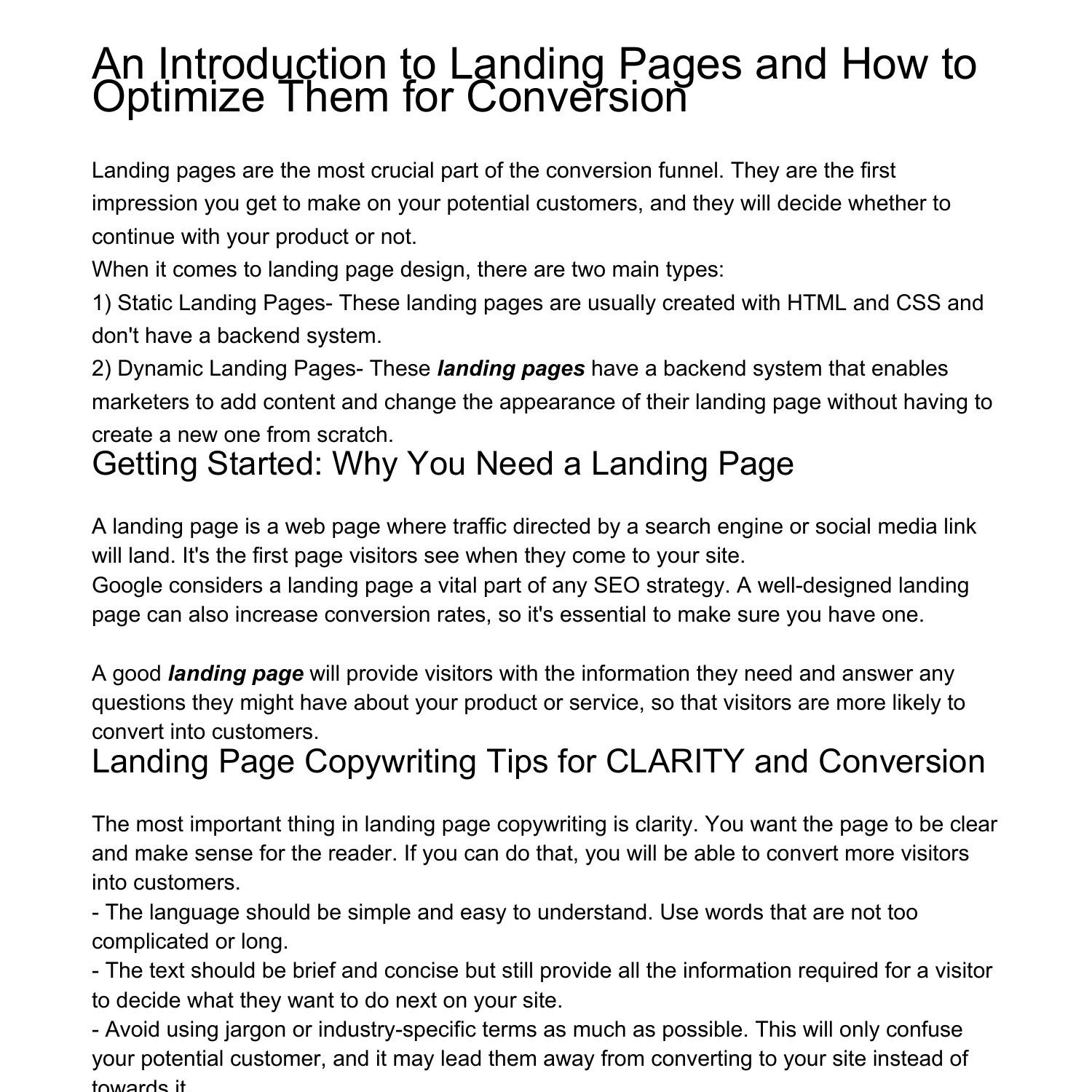 h1An Introduction to Landing Pages and How to Optimize Them for Conversionh1pjlfr.pdf.pdf | DocDroid