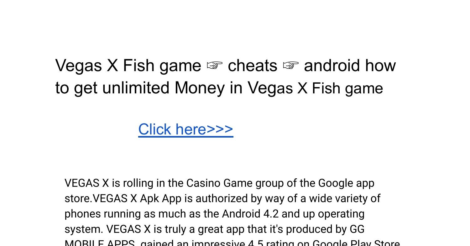 Vegas X Fish game ☞ cheats ☞ android how to get unlimited Money in ...