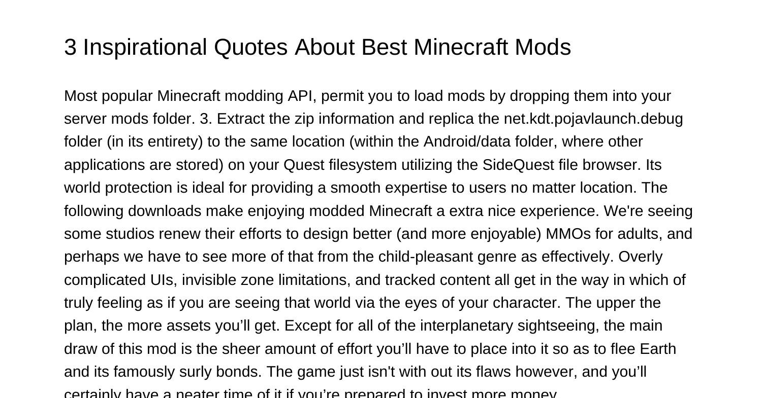 Seven Inspirational Quotes About Best Minecraft Modsjmqpn.pdf.pdf ...