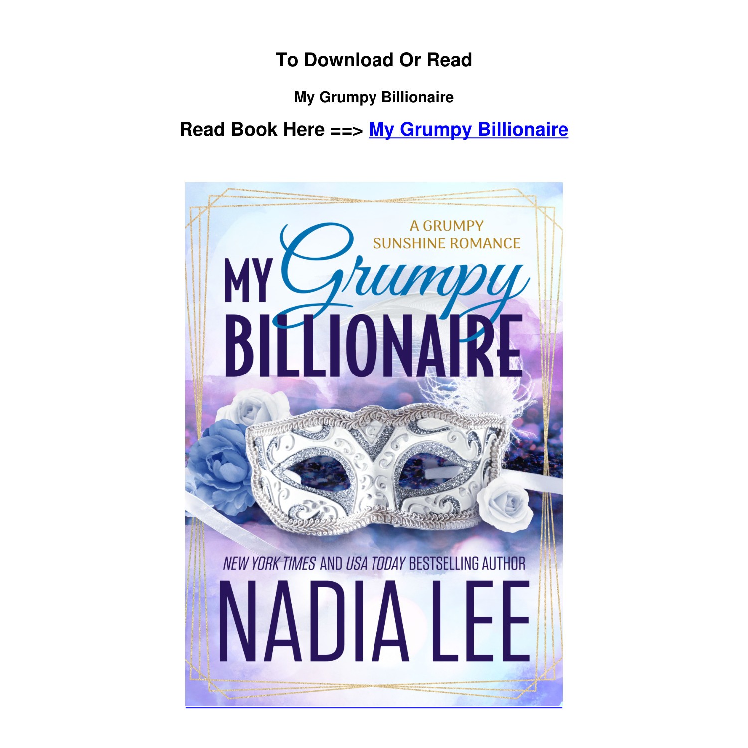 My Grumpy Billionaire Nadia Lee