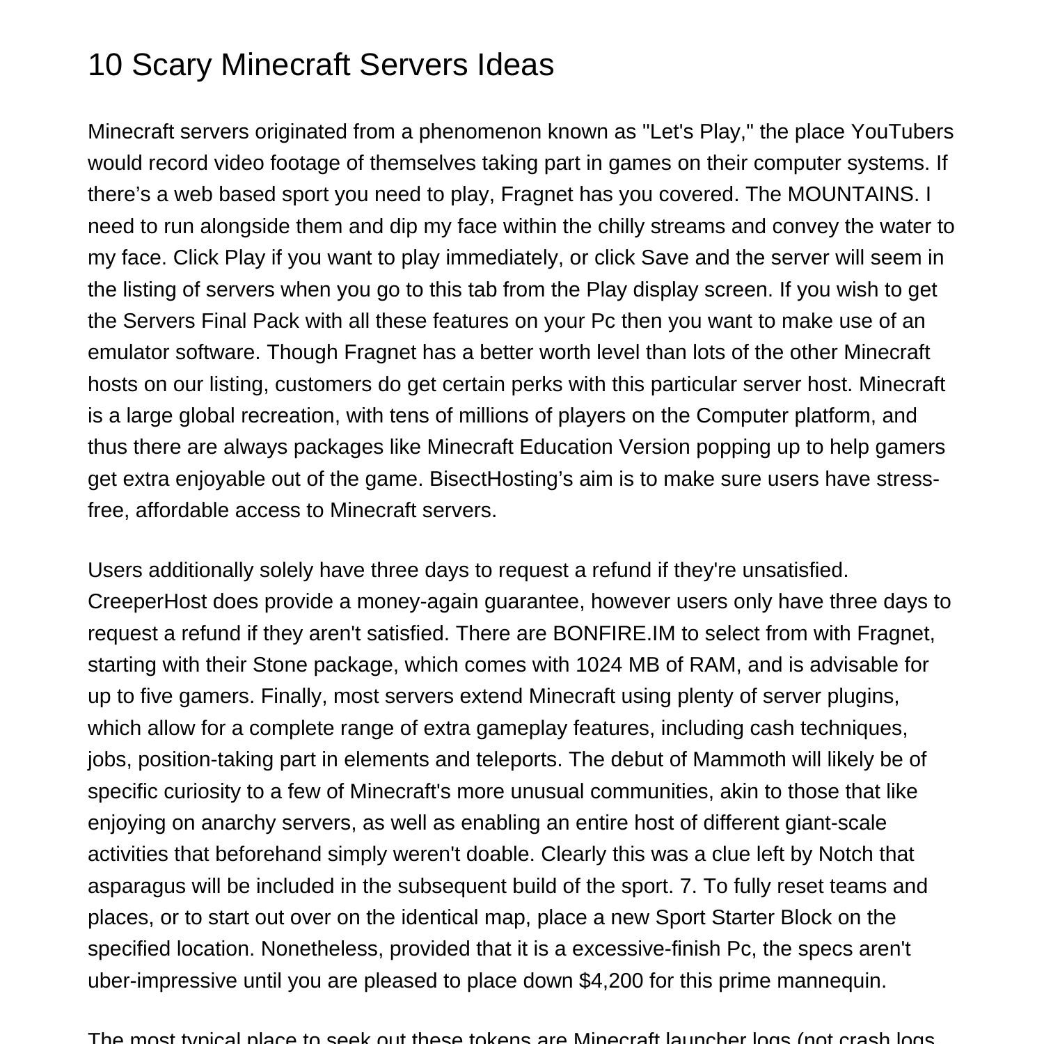 Seven Scary Minecraft Servers Ideasctamq.pdf.pdf | DocDroid