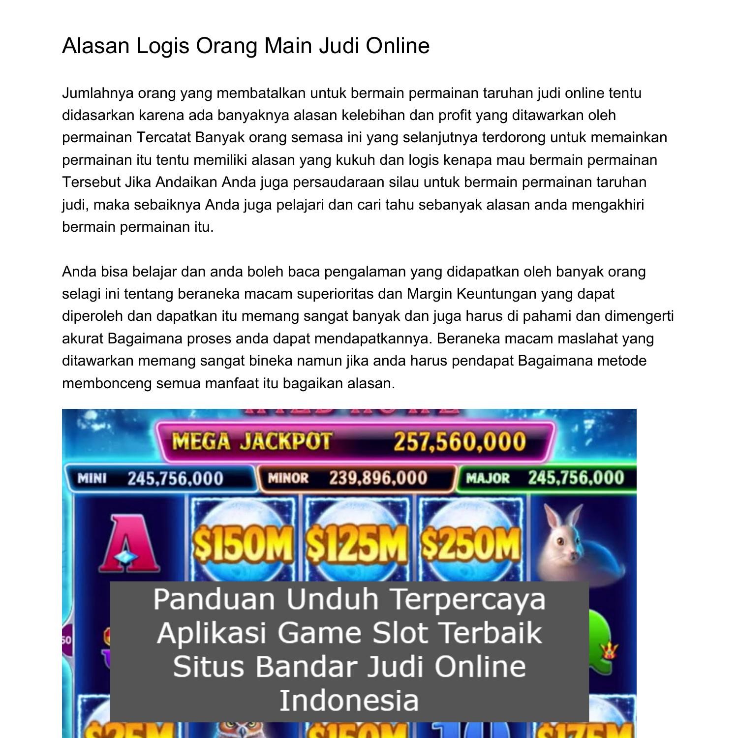 Alasan Logis Orang Main Judi Onlinegjnuy.pdf.pdf | DocDroid