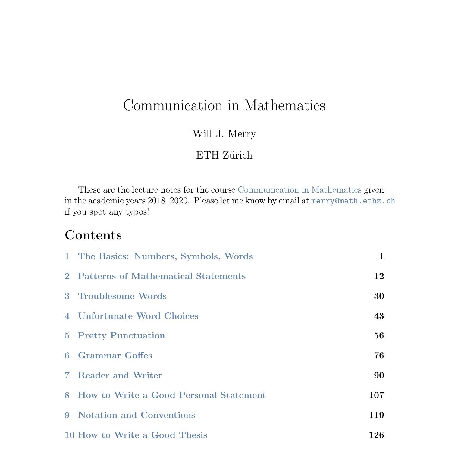 Communication in Mathematics HS 2020 pdf DocDroid