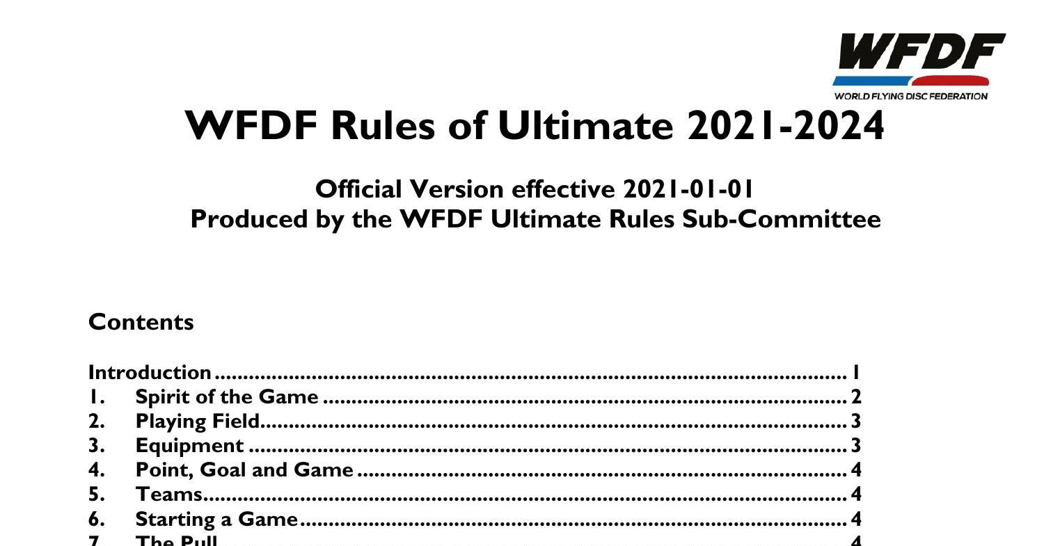 WFDF Rules of Ultimate 2021-2024.pdf | DocDroid
